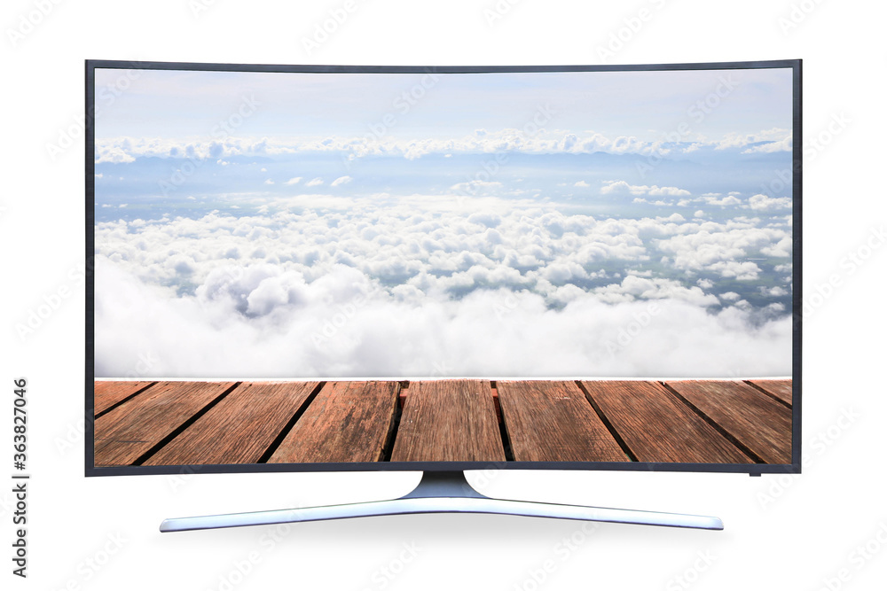 Curved TV 4K flat screen lcd or oled, plasma realistic, White blank HD ...