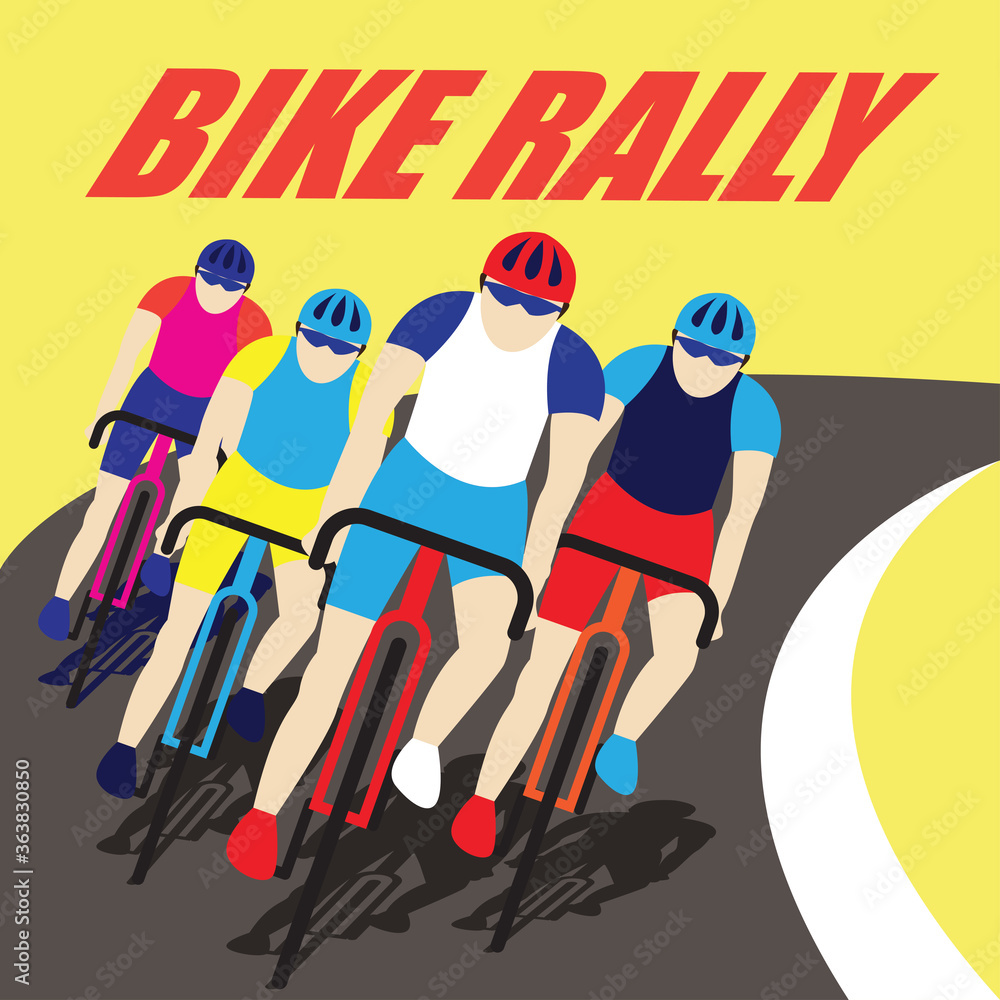 bike rally event for professional cyclist race poster . vector ...