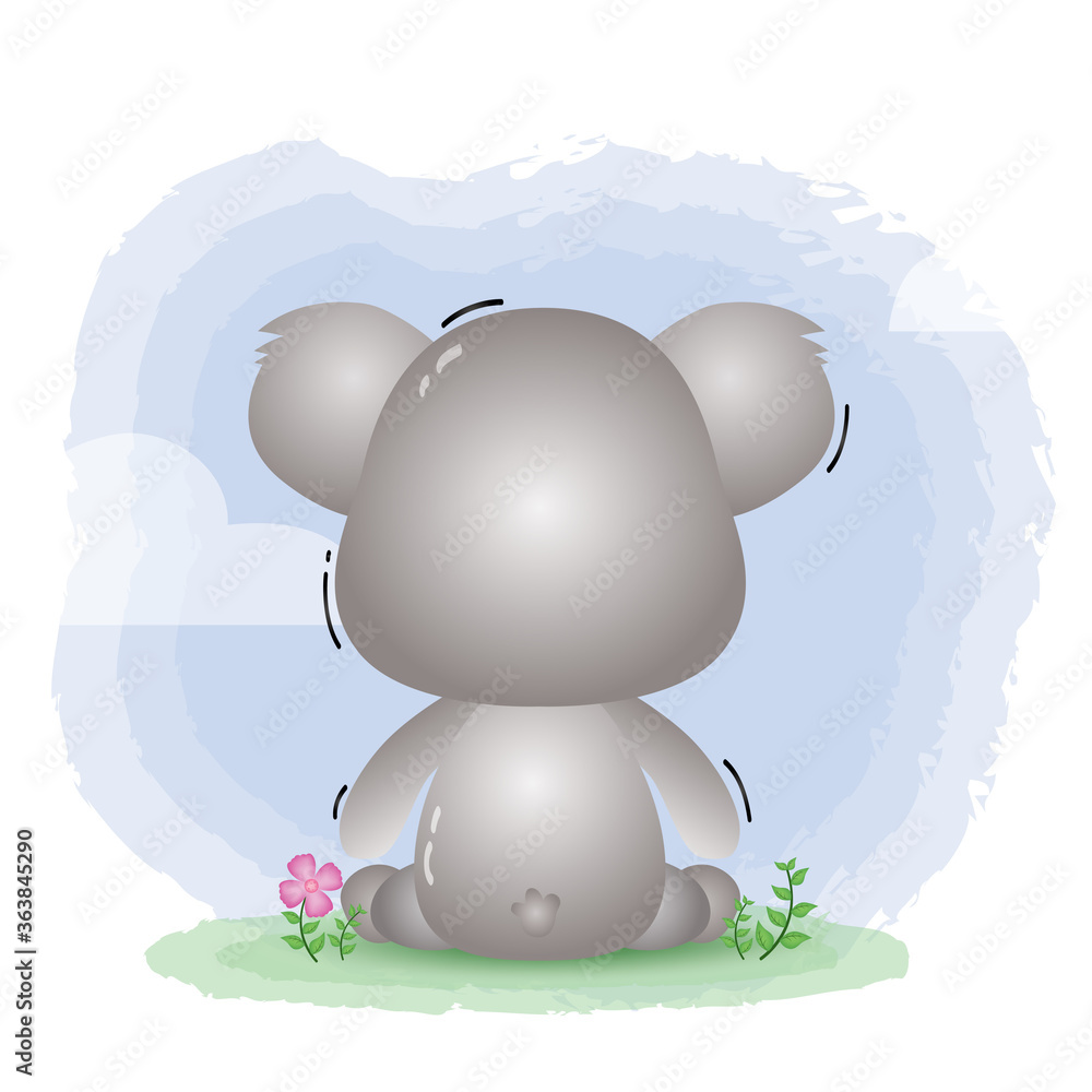 cute little koala in the children's style. cute cartoon koala vector ...