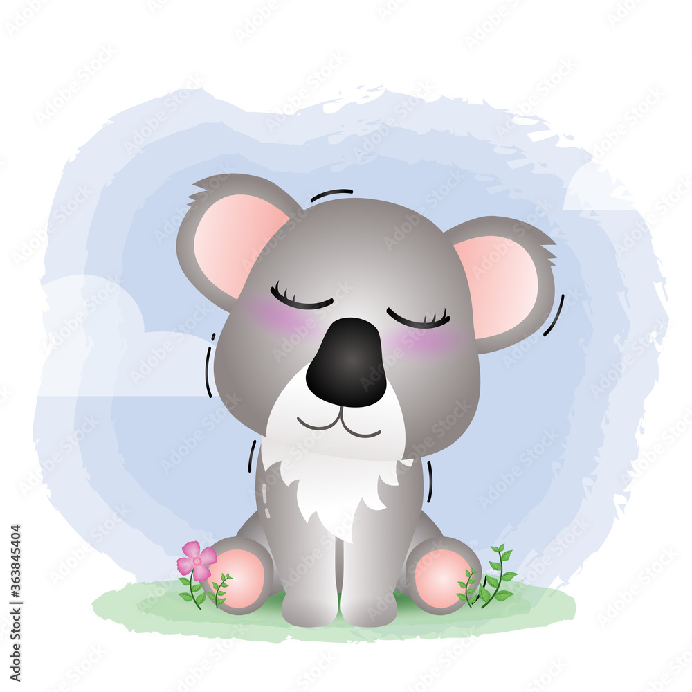 cute little koala in the children's style. cute cartoon koala vector ...