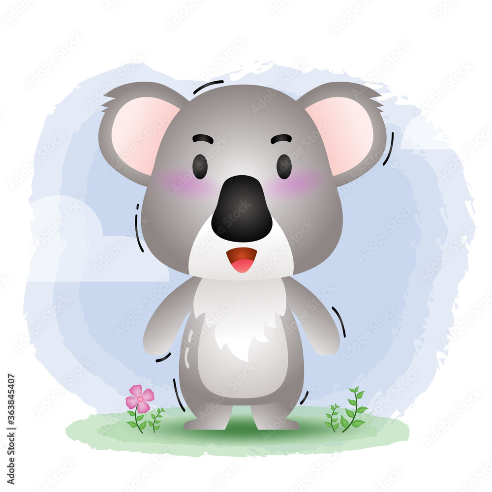 cute little koala in the children's style. cute cartoon koala vector ...