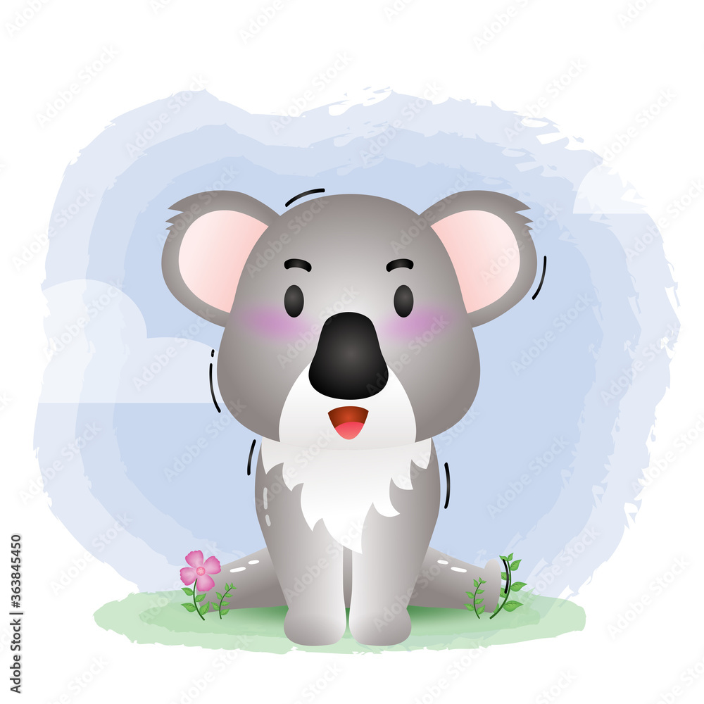 cute little koala in the children's style. cute cartoon koala vector ...