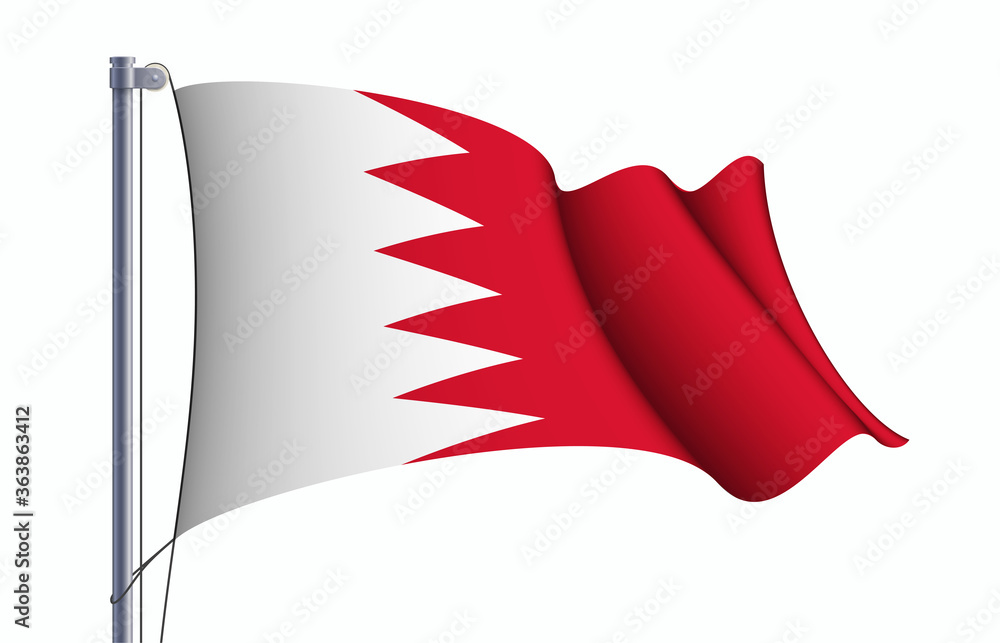 Bahrain flag state symbol isolated on background national banner ...