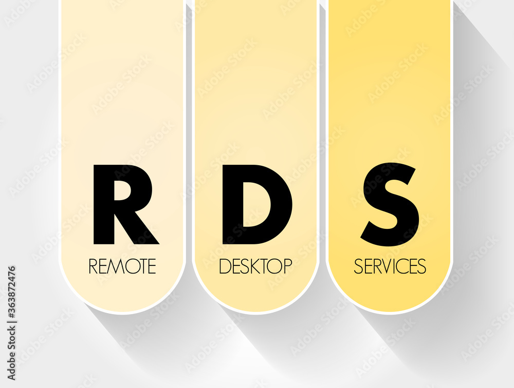 RDS - Remote Desktop Services acronym, technology concept background ...