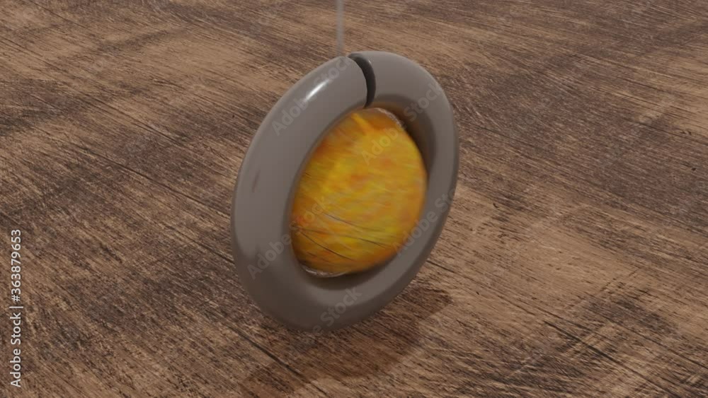 loop animation of eternal pendulum swinging, 3d gold ball and rotating ...