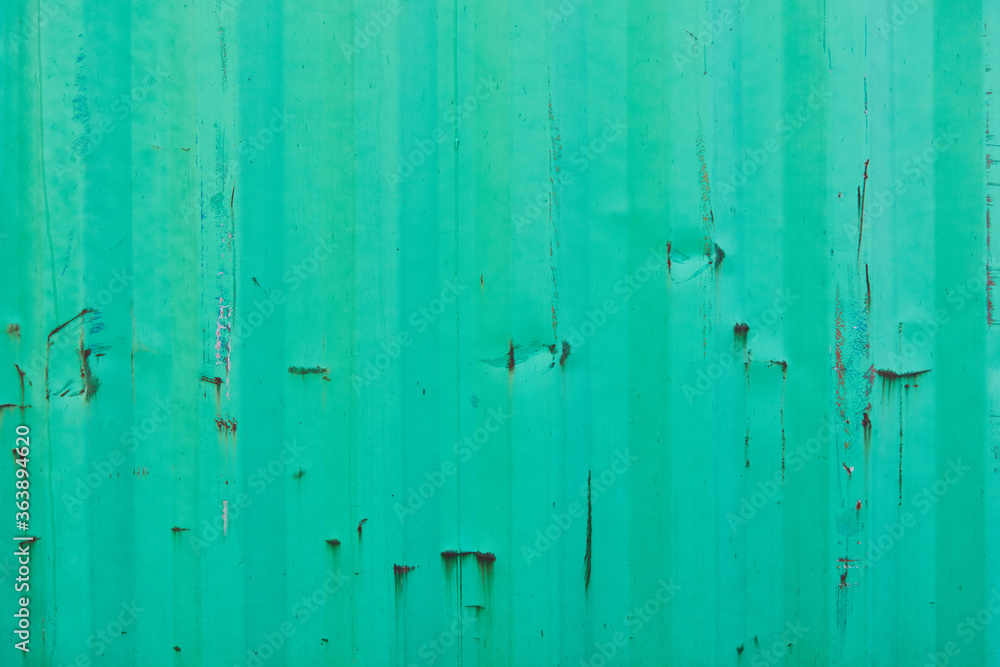 Turquoise metal wall from container as background texture Stock Photo ...