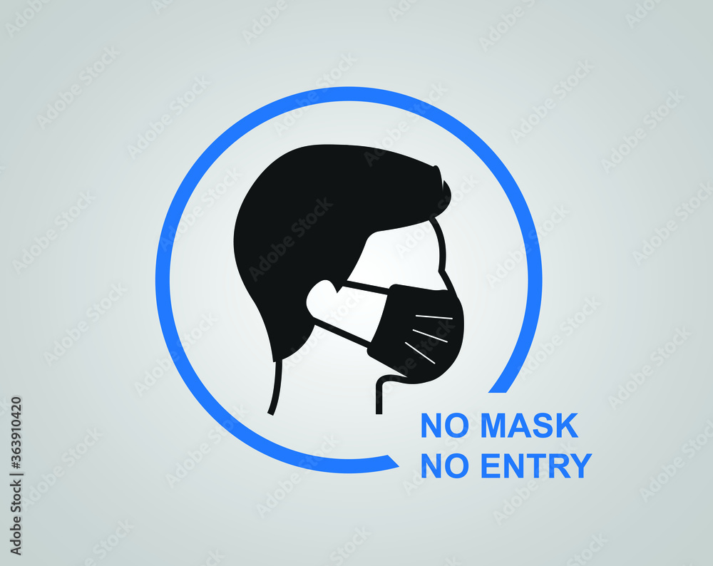 no mask no entry icon. wear a mask icon. corona virus icon Stock Vector ...
