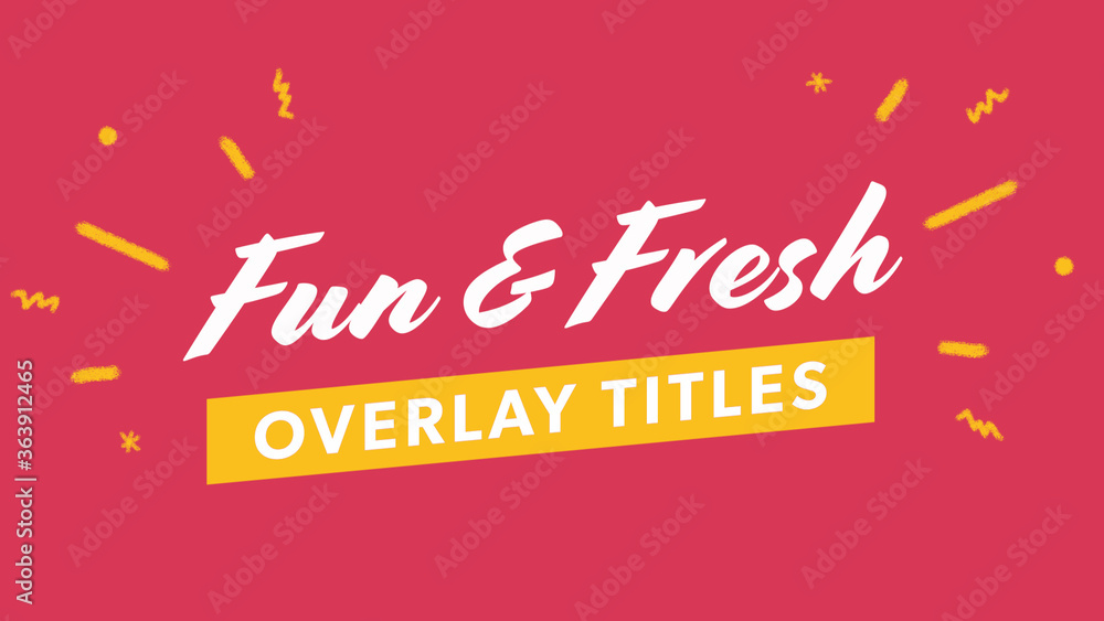 Fun Fresh Overlay Titles Stock Template | Adobe Stock