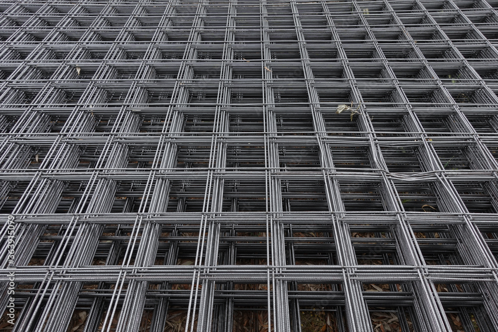 steel mesh panels used in construction reinforcement Stock Photo ...