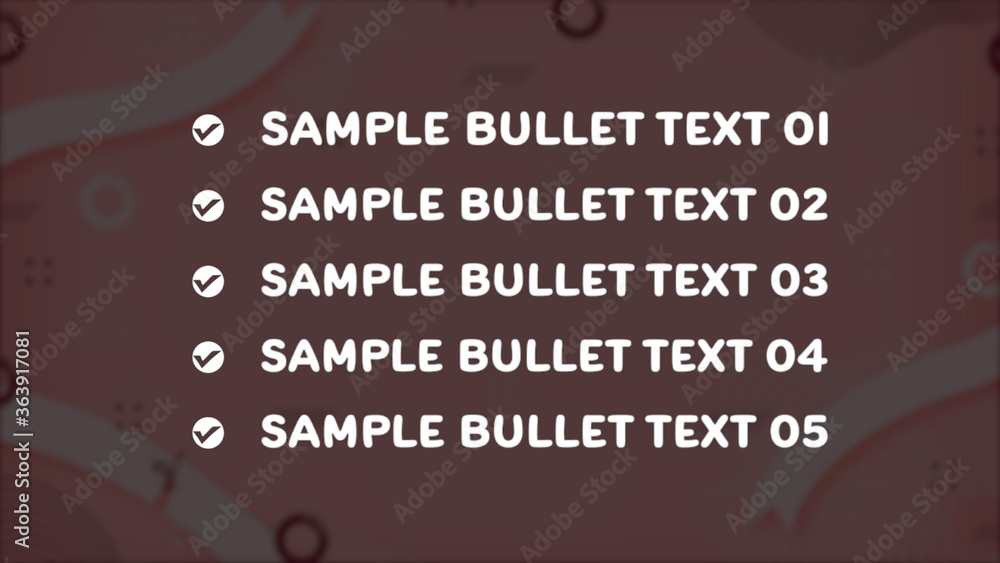 Checkbox List with Bullet Points Stock Template | Adobe Stock