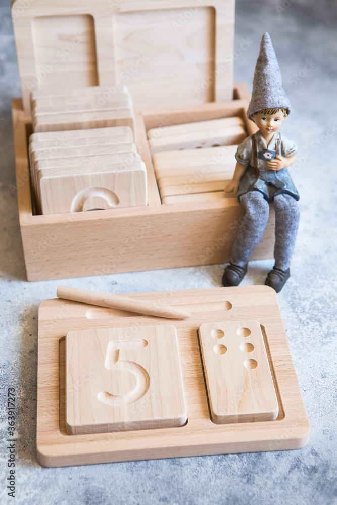 Wooden counting and writing trays - learning resource for educating ...