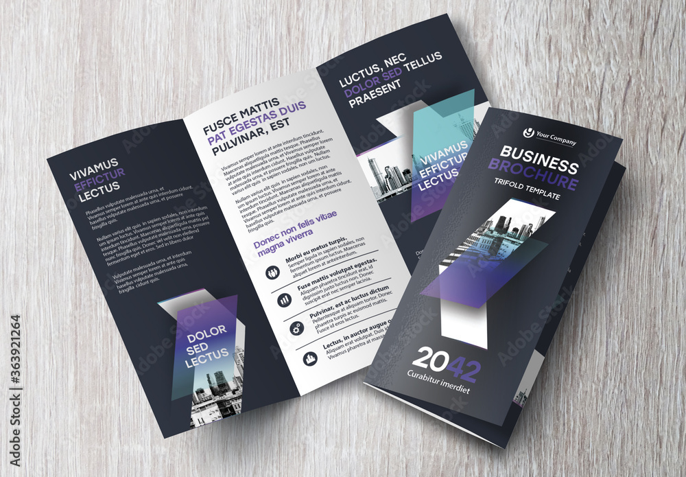 Modelo de Modern Trifold Brochure Layout do Stock | Adobe Stock