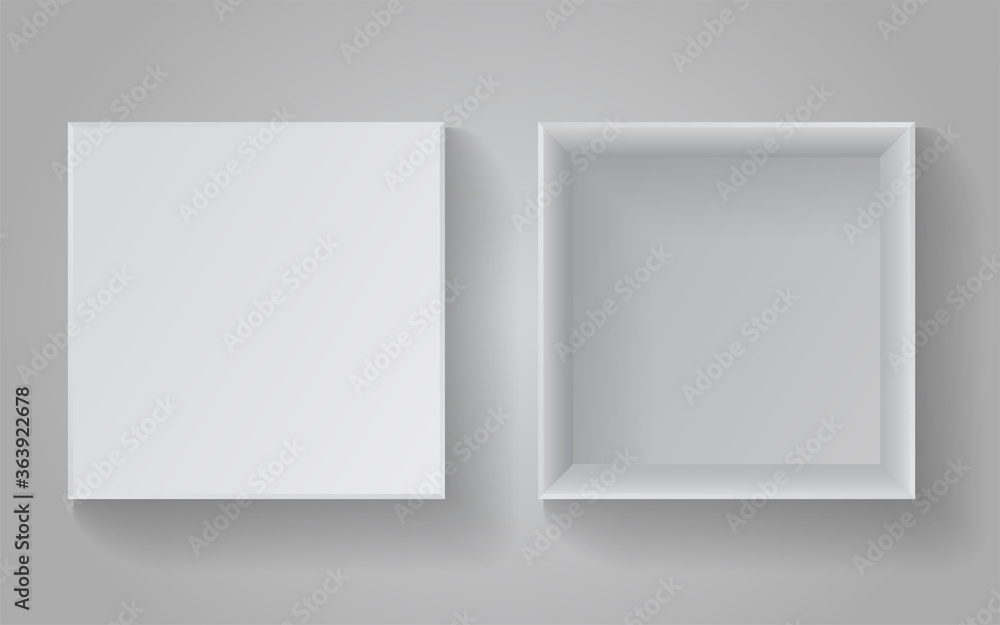 Realistic cardboard square box for stuff. Vector illustration Stock ...