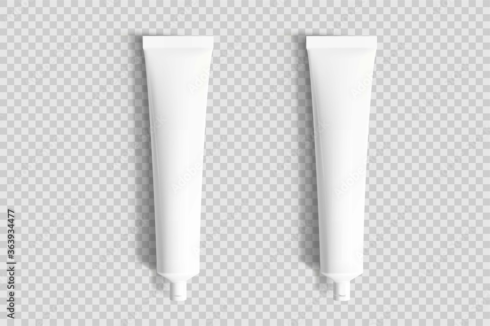 Realistic toothpaste tube mockup isolated on white background. Vector ...