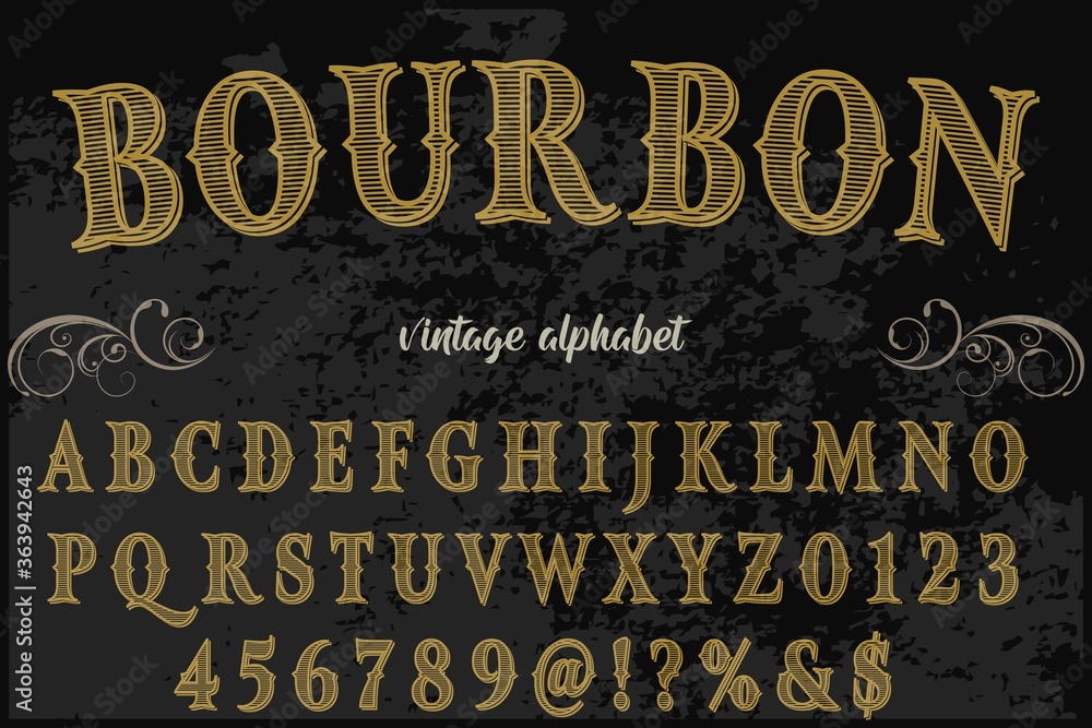 Typeface vector, classic lettering, white style, alphabet design ...