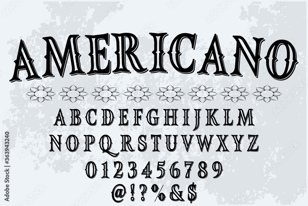 Typeface vector, classic lettering, white style, alphabet design ...