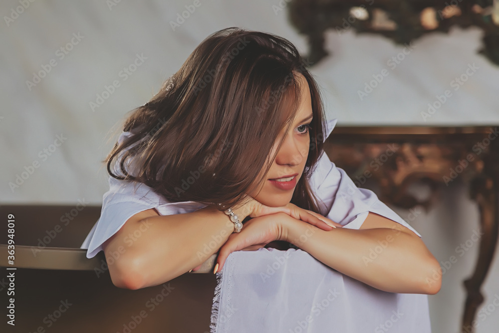Nude Young Sexy Woman In Vintage Room By An Antique Bathtub Pretty