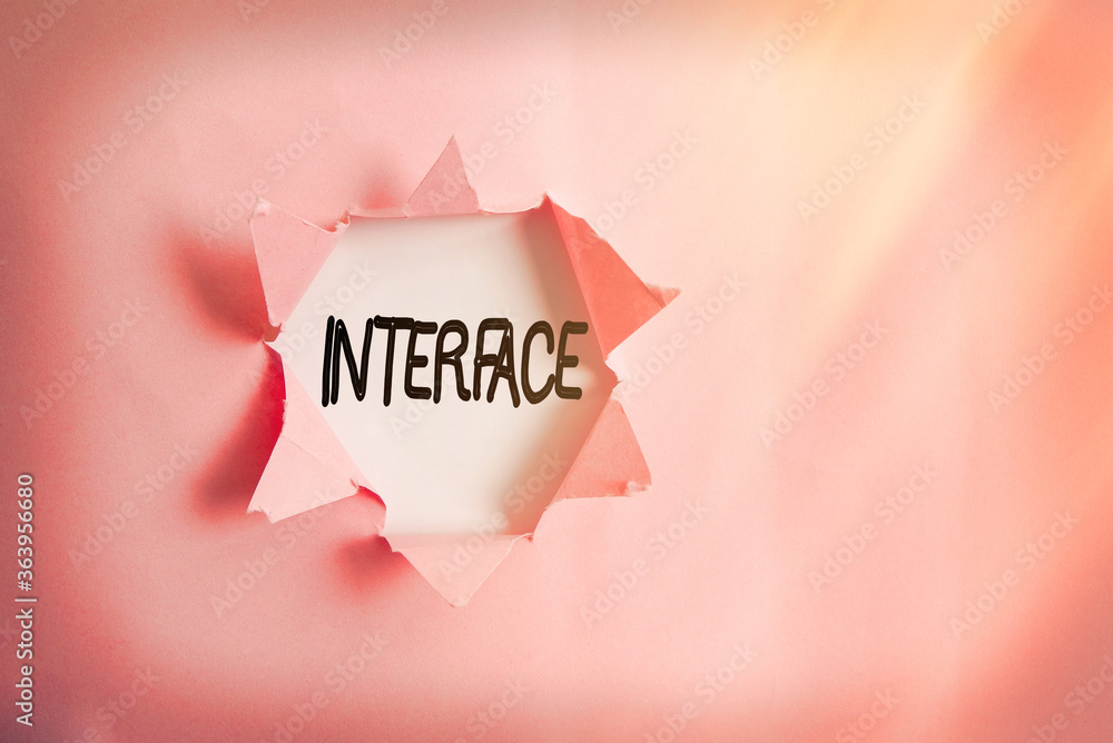 Handwriting text writing Interface. Conceptual photo point of meeting ...