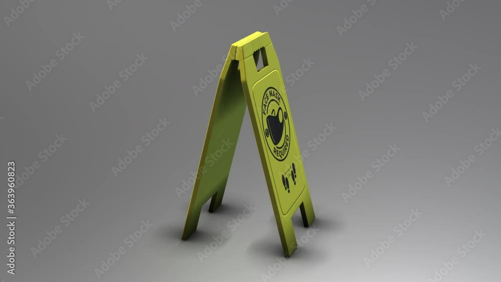 Keep your distance -mask required sign rotation - 3D model animation on ...