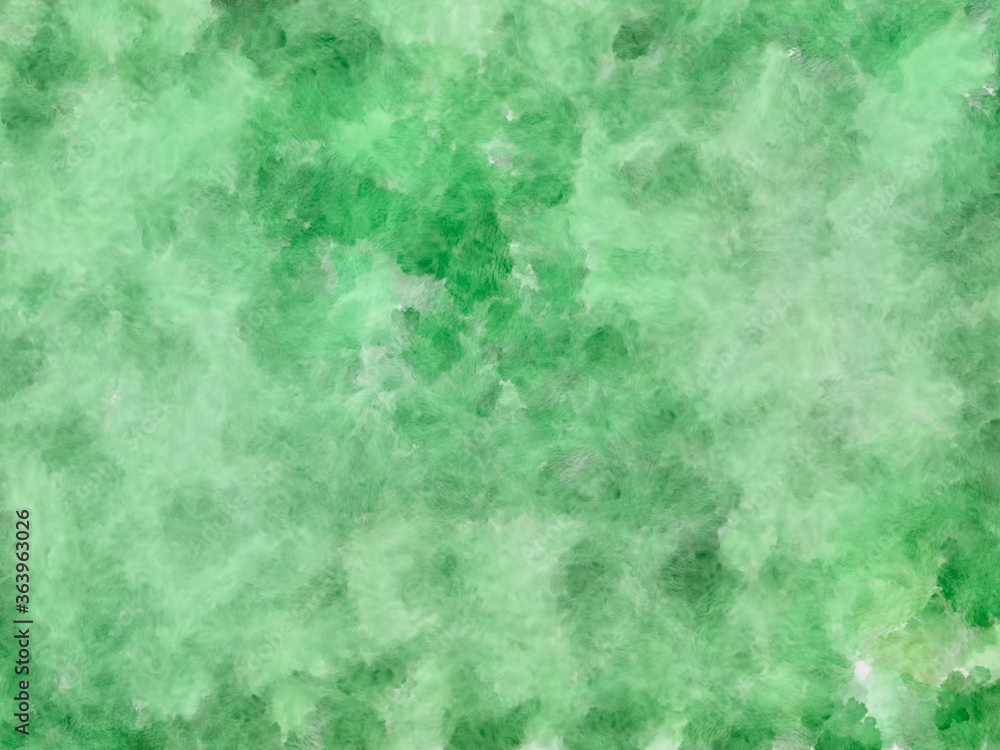 Green pastel watercolor background with real paper texture and brush ...