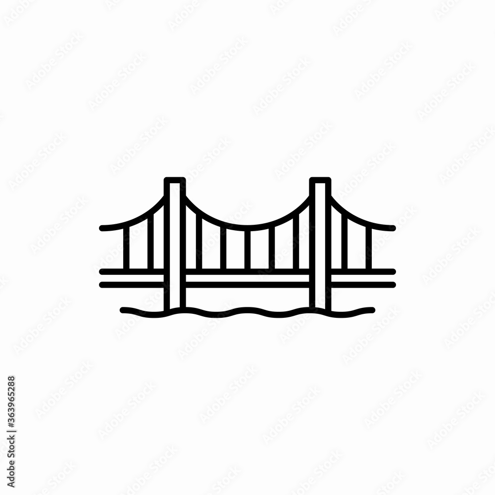 Outline golden gate bridge icon.Golden gate bridge vector illustration ...
