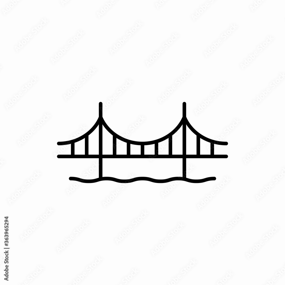 Outline golden gate bridge icon.Golden gate bridge vector illustration ...