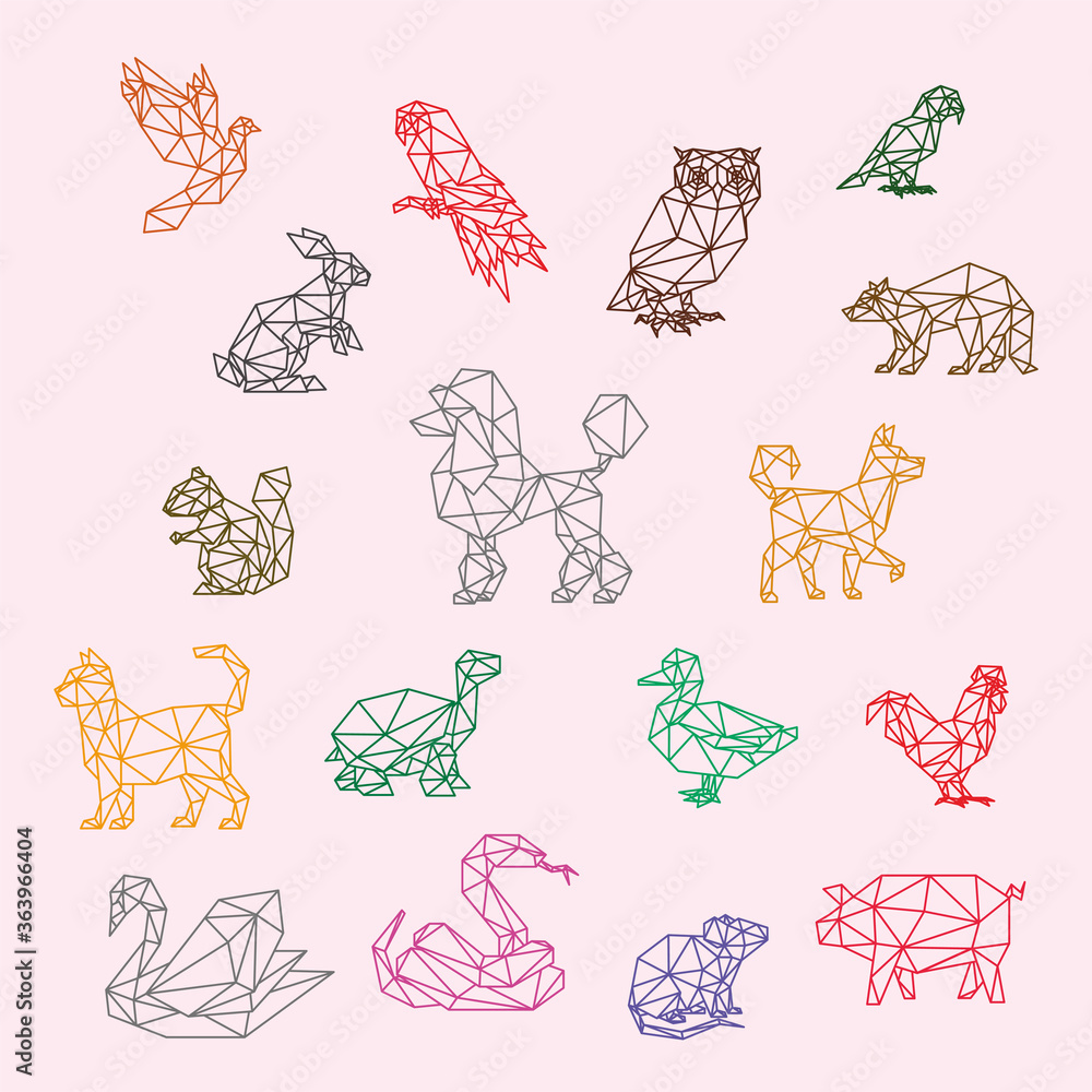 BIRD RABBIT OWL RACOON DOG POODLE CHIPMUNK CAT TURTLE DUCK CHICKEN SWAN ...