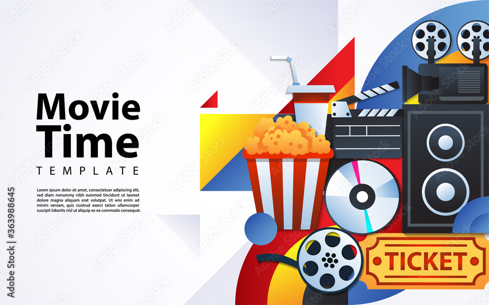 Creative modern background design based movie theme style. Stock Vector ...