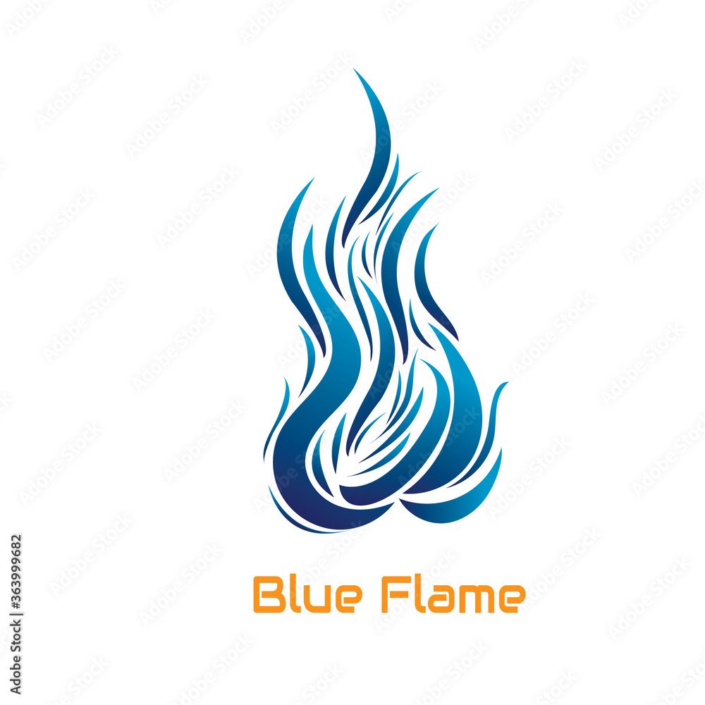 Vector logo blue Fire Design in eps 10. Simple template and ready to ...