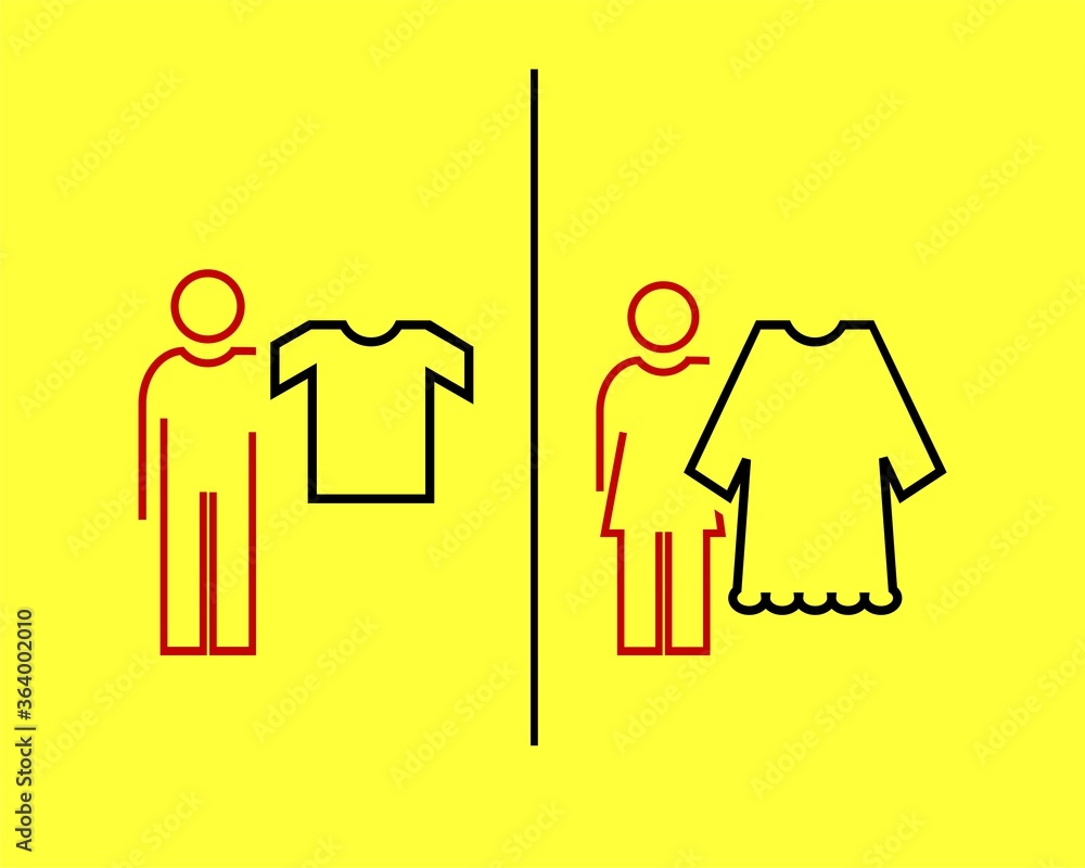 Fitting room sign. Changing room icon. Dressing room design concept ...