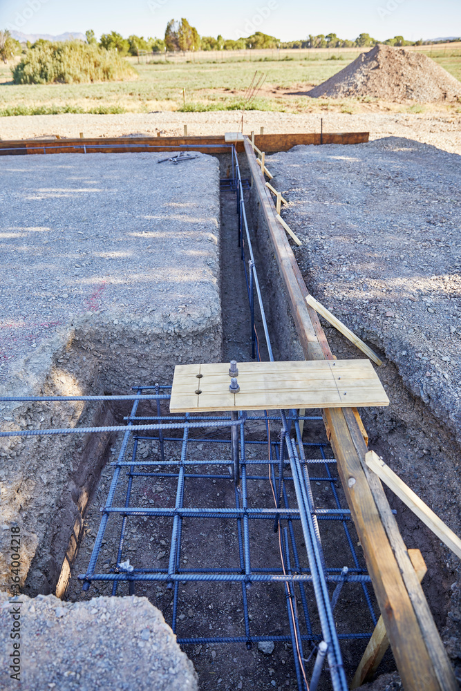 Concrete Forms for Footings on Construction Site Stock Photo | Adobe Stock
