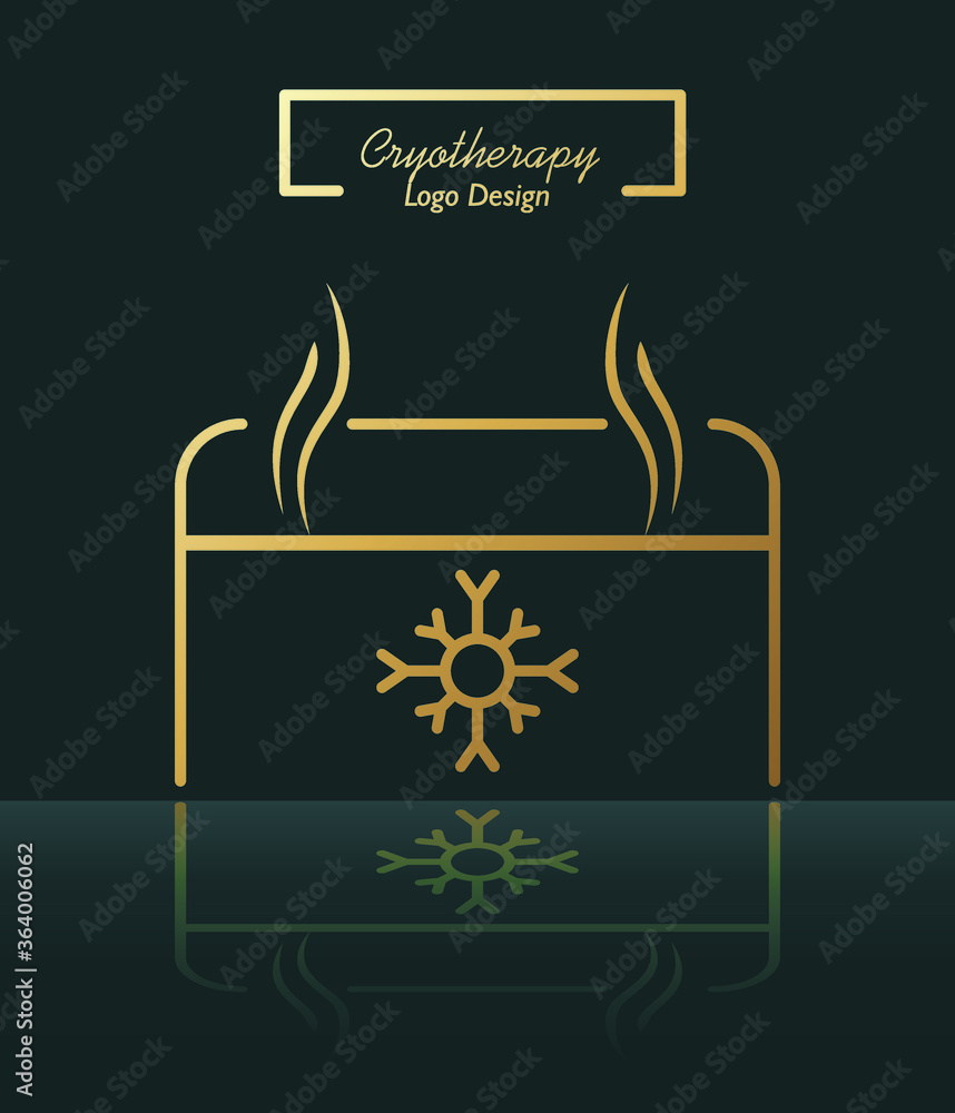 Cryo therapy golden shiny logo Stock Vector | Adobe Stock