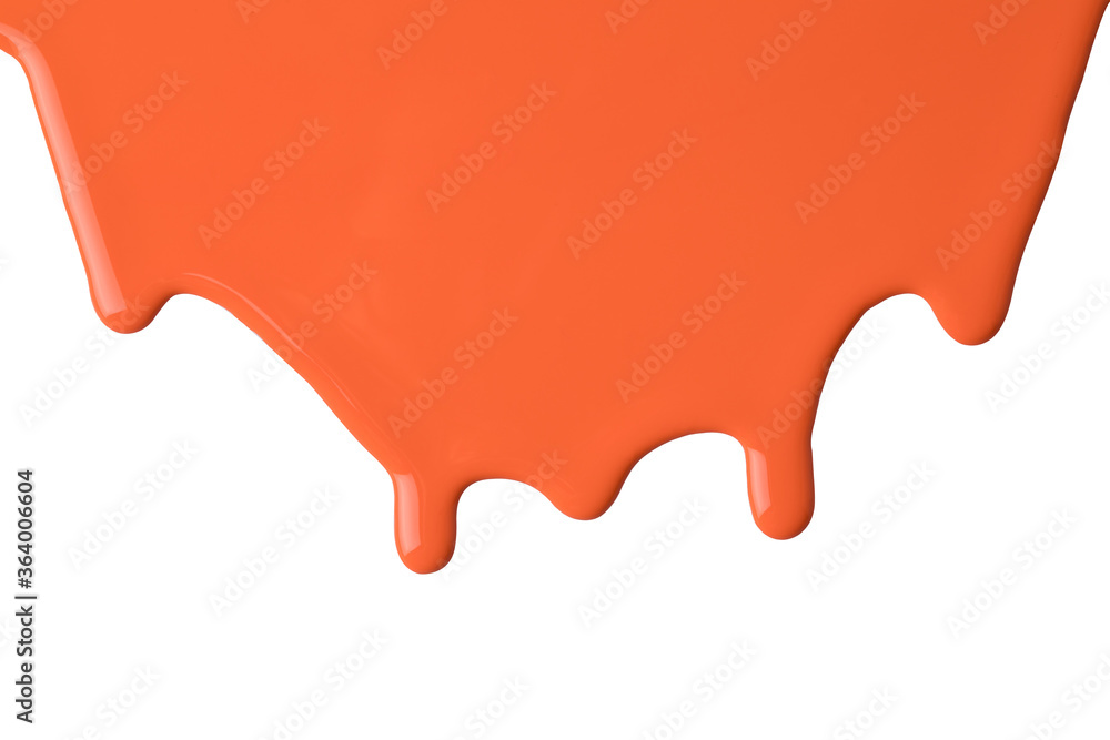 orange paint dripping on white background. Stock Photo | Adobe Stock