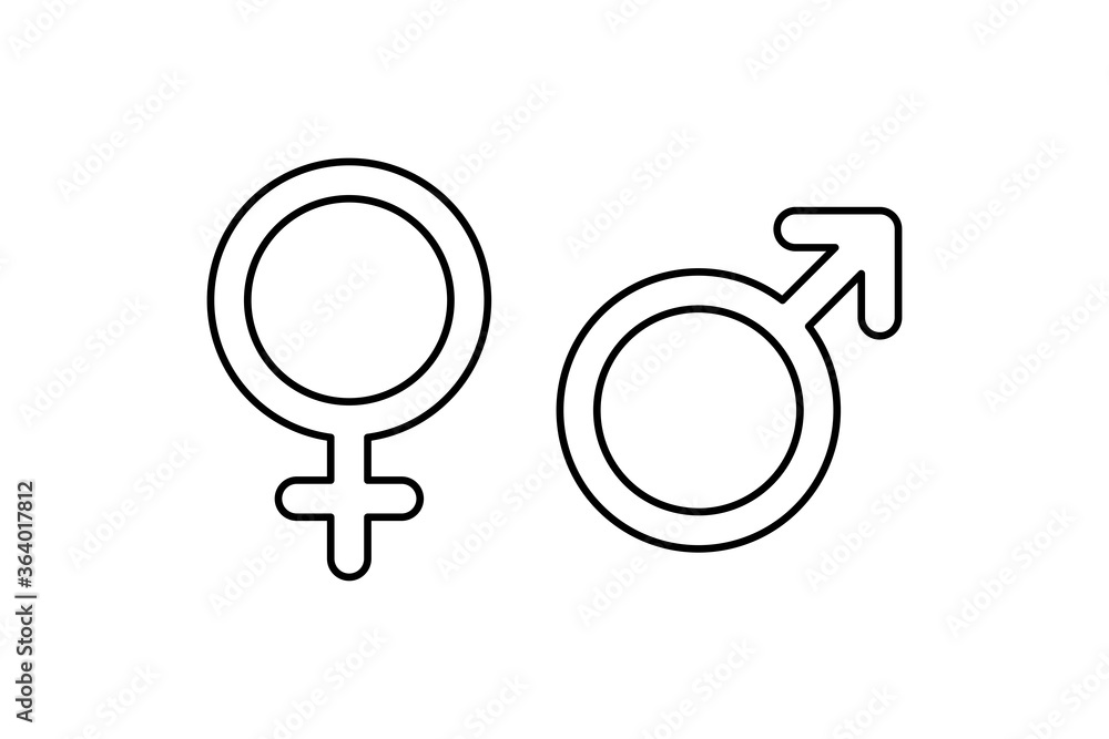 Gender line style Icon, Male and female symbol for your web site design ...