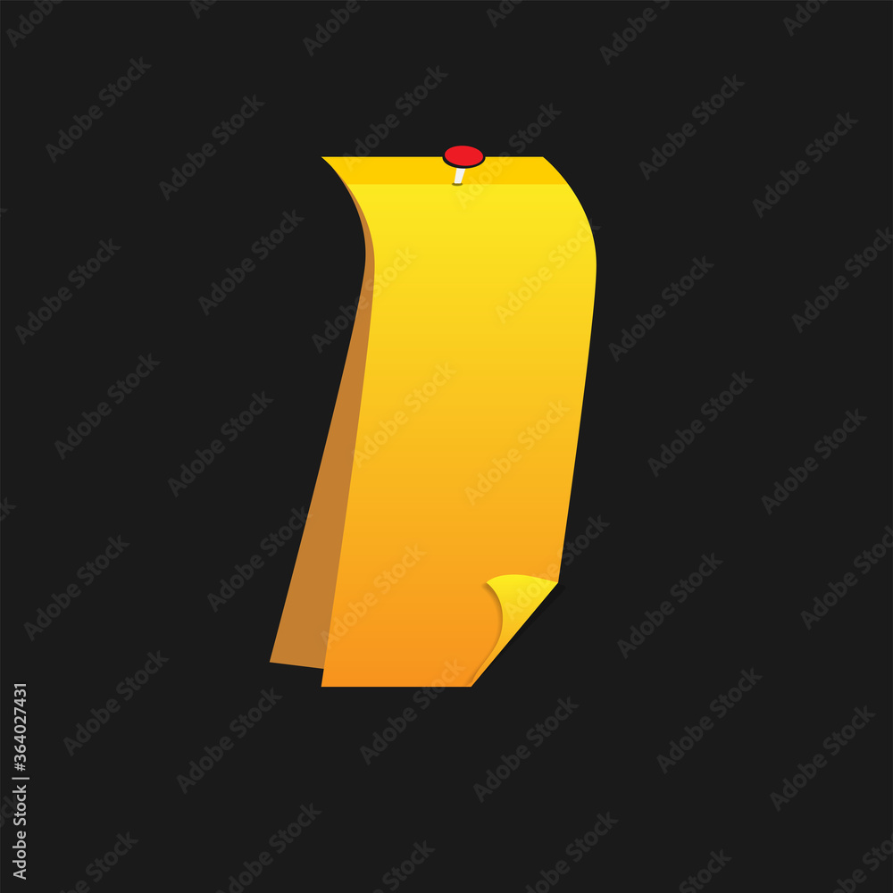 Realystic set stick note isolated on transparent background. Yellow ...