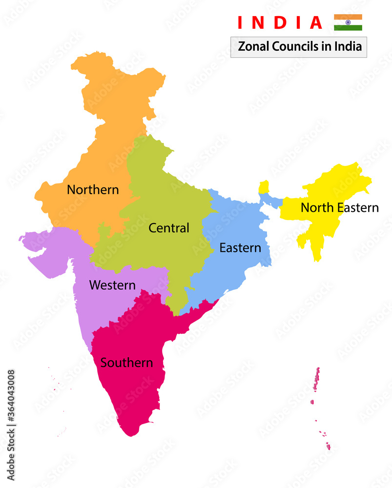 India map. Zones and regions. Administrative map and divisions of India ... India map. Zones and regions. Administrative map and divisions of India ...