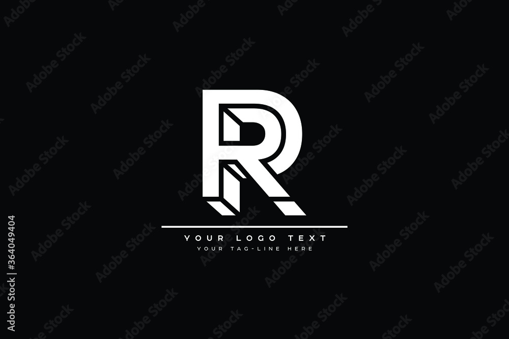 R 3D logo design for business purpose. Initial based alphabet letters ...