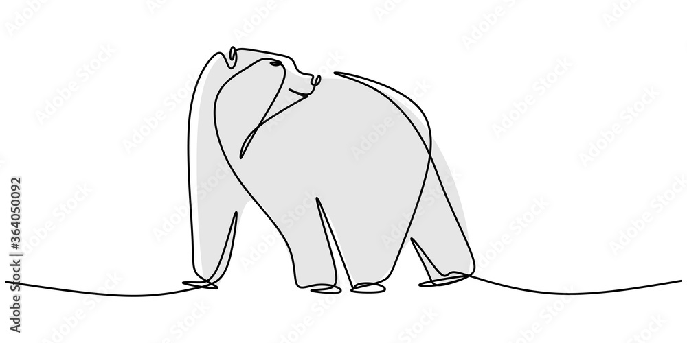 Continuous line drawing of bears wild animals vector illustration ...