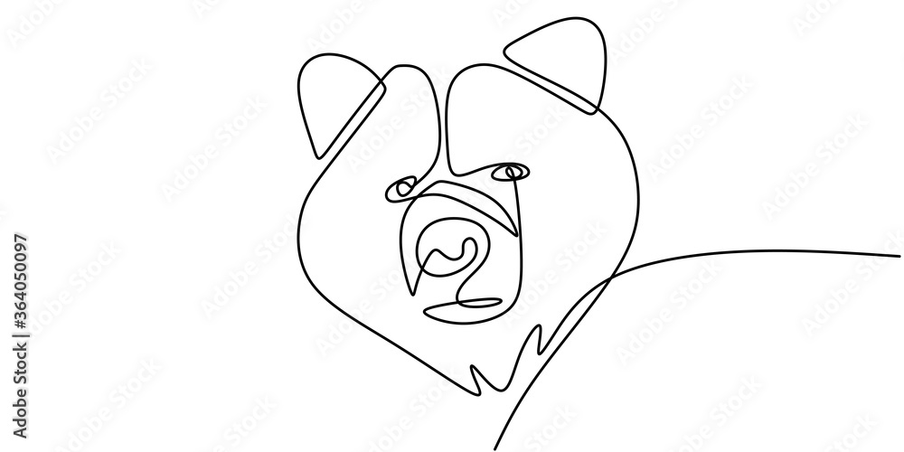 Continuous line drawing of bears wild animals vector illustration ...