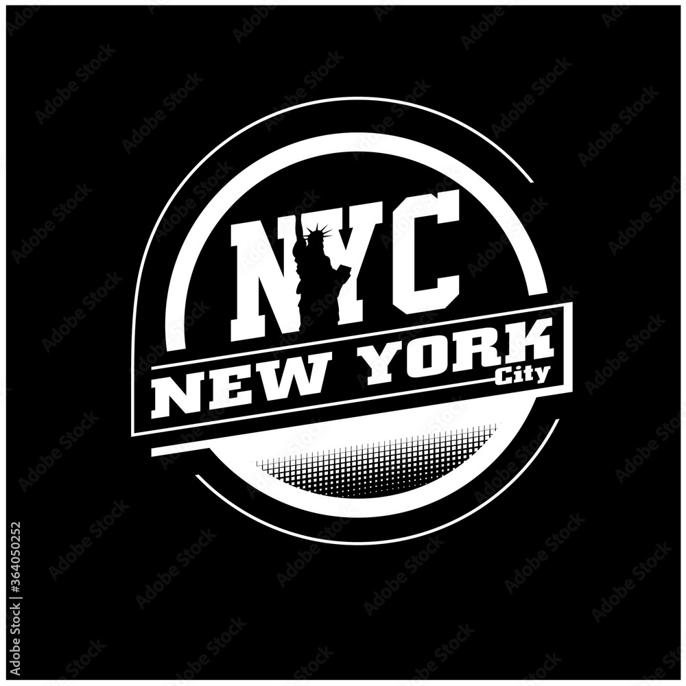 New York City.vintage shield logo and silhoutte design in vector ...