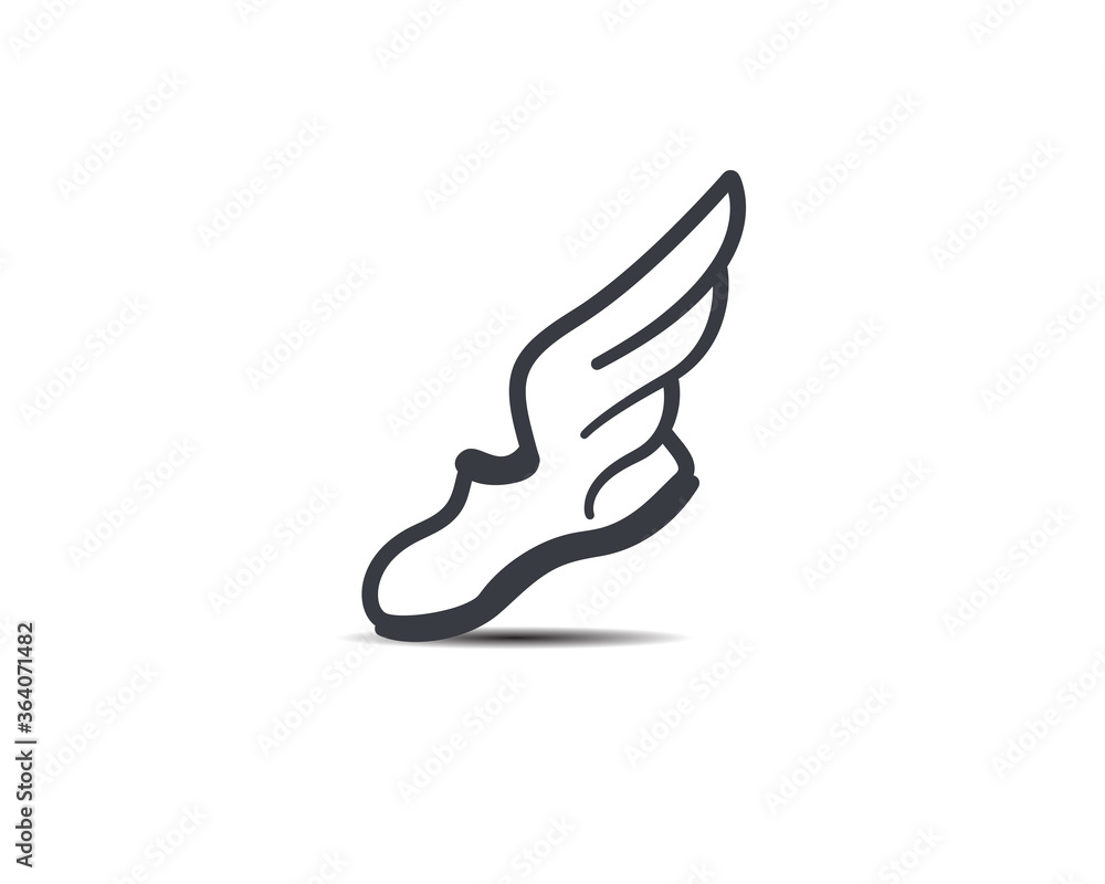 Sport shoe flying line art symbol, icon or logo. Stock Vector | Adobe Stock