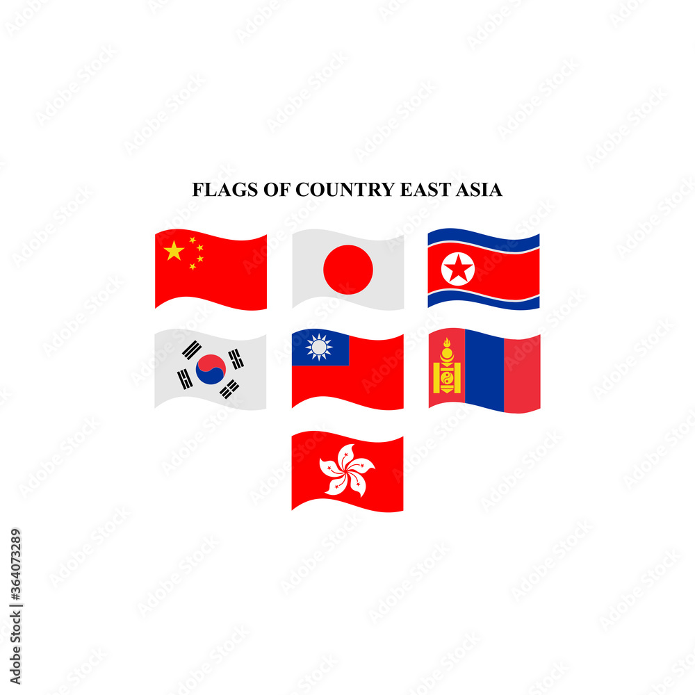 set flags of countries in asia continent icon vector symbol of country ...