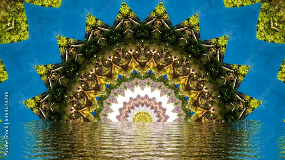 Abstract circular hypnotic reflection and Spiral background spinning ...