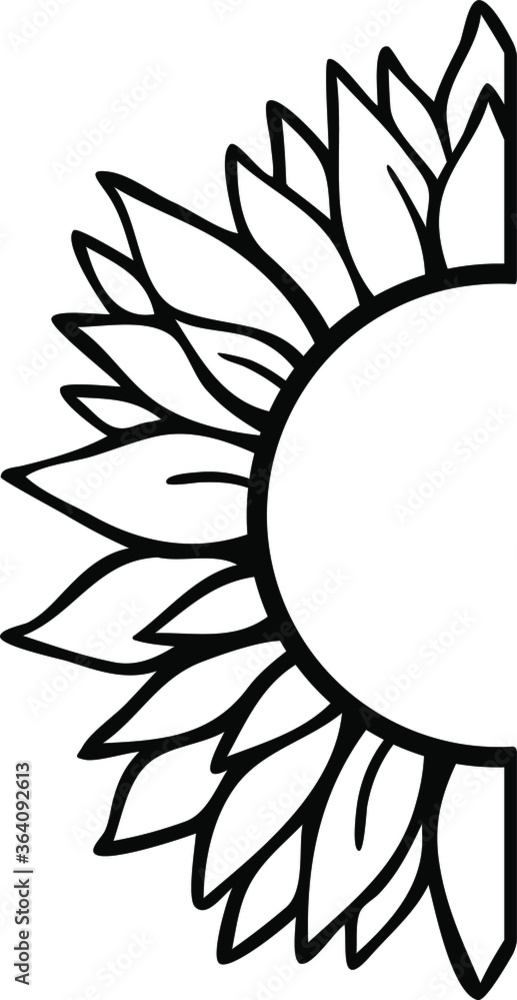 Half sunflower icon Stock Vector | Adobe Stock