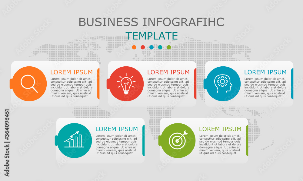 Business infographic Vector with 5 steps. Used for presentation ...