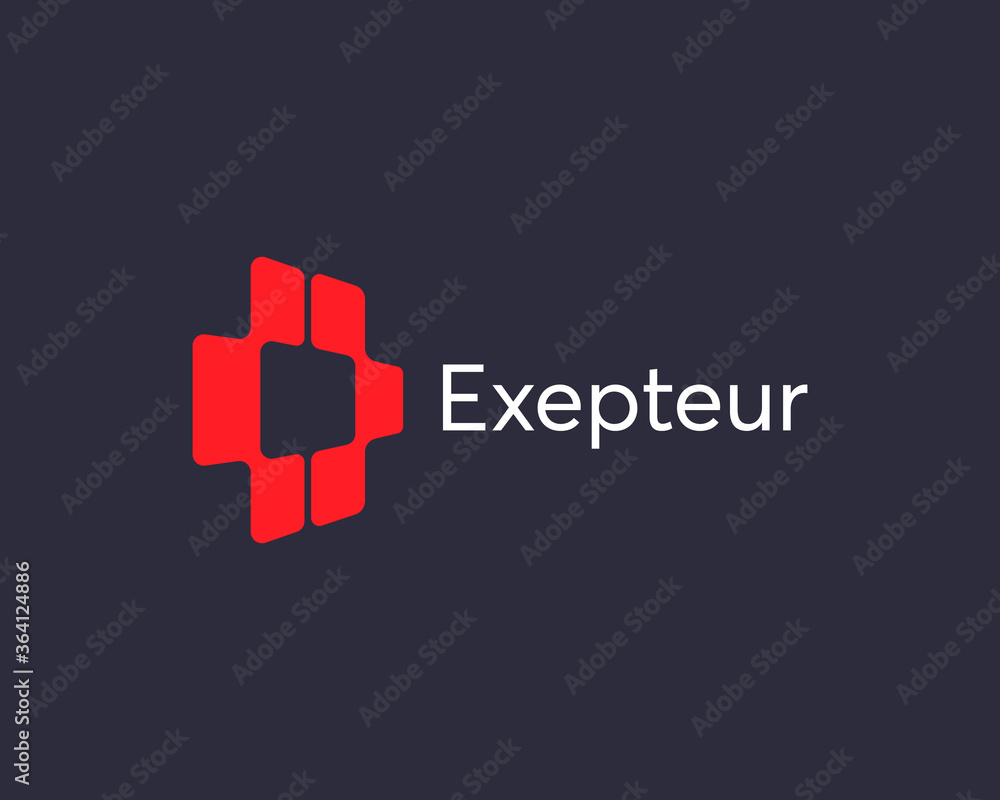 Abstract computer processor chip logo icon isolated on dark blue ...