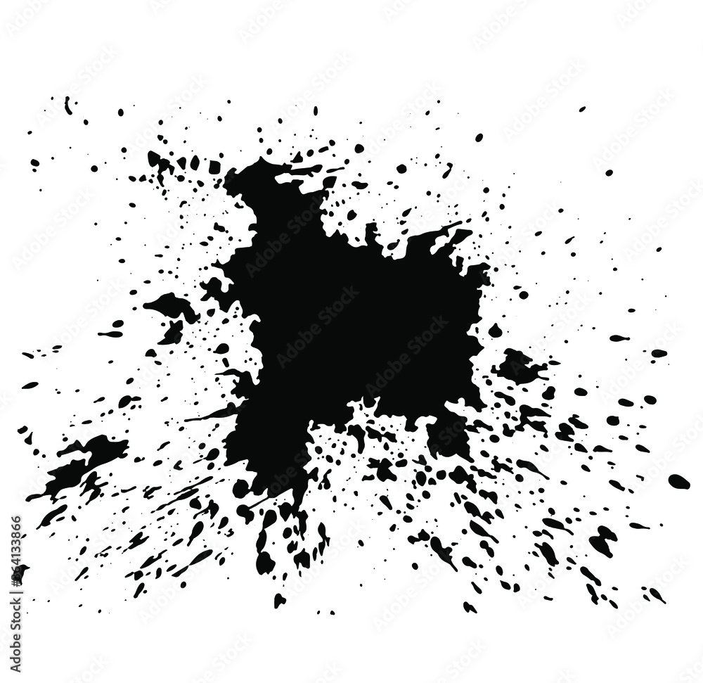 Abstract black ink spots background. Vector illustration. Grunge ...