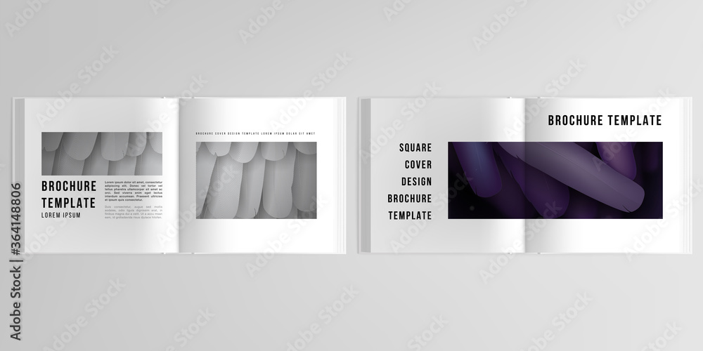 3d realistic vector layout of cover mockup templates for bifold square ...