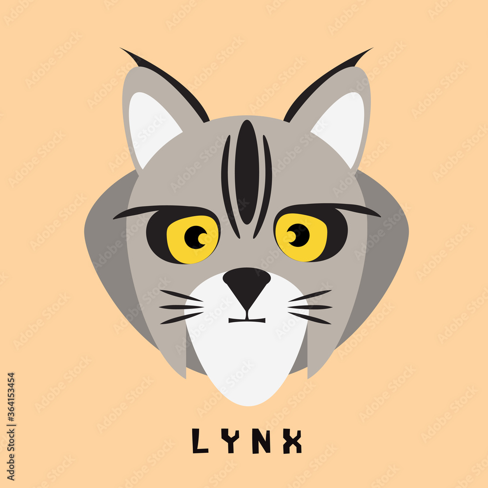 Cartoon illustration of tiger face (Lynx), eps10 vector format Stock ...