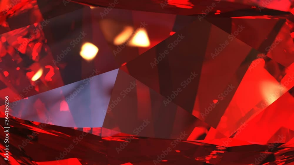 Beautiful red ruby close-up. Looping animation Stock Video | Adobe Stock